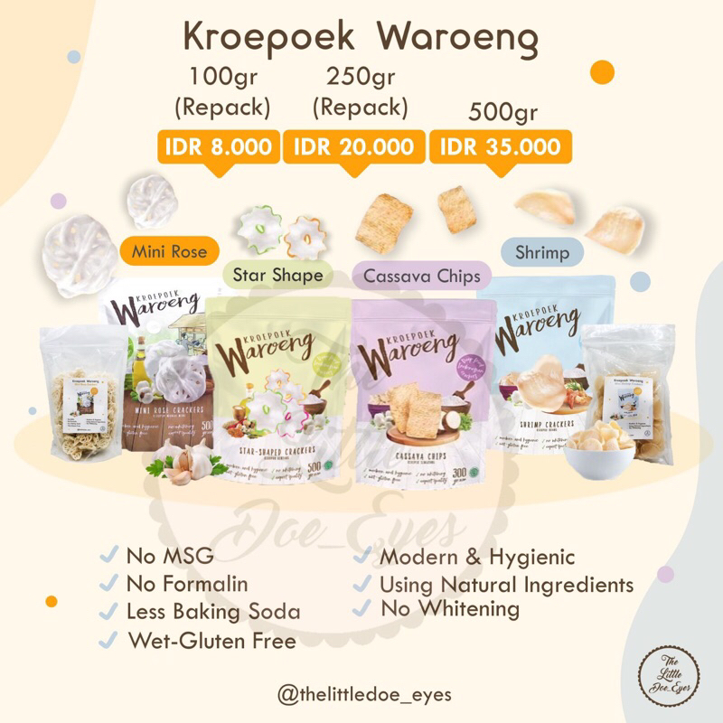 Jual Munching Queen Kroepoek Waroeng Mini Rose / Shrimp / star shape ...