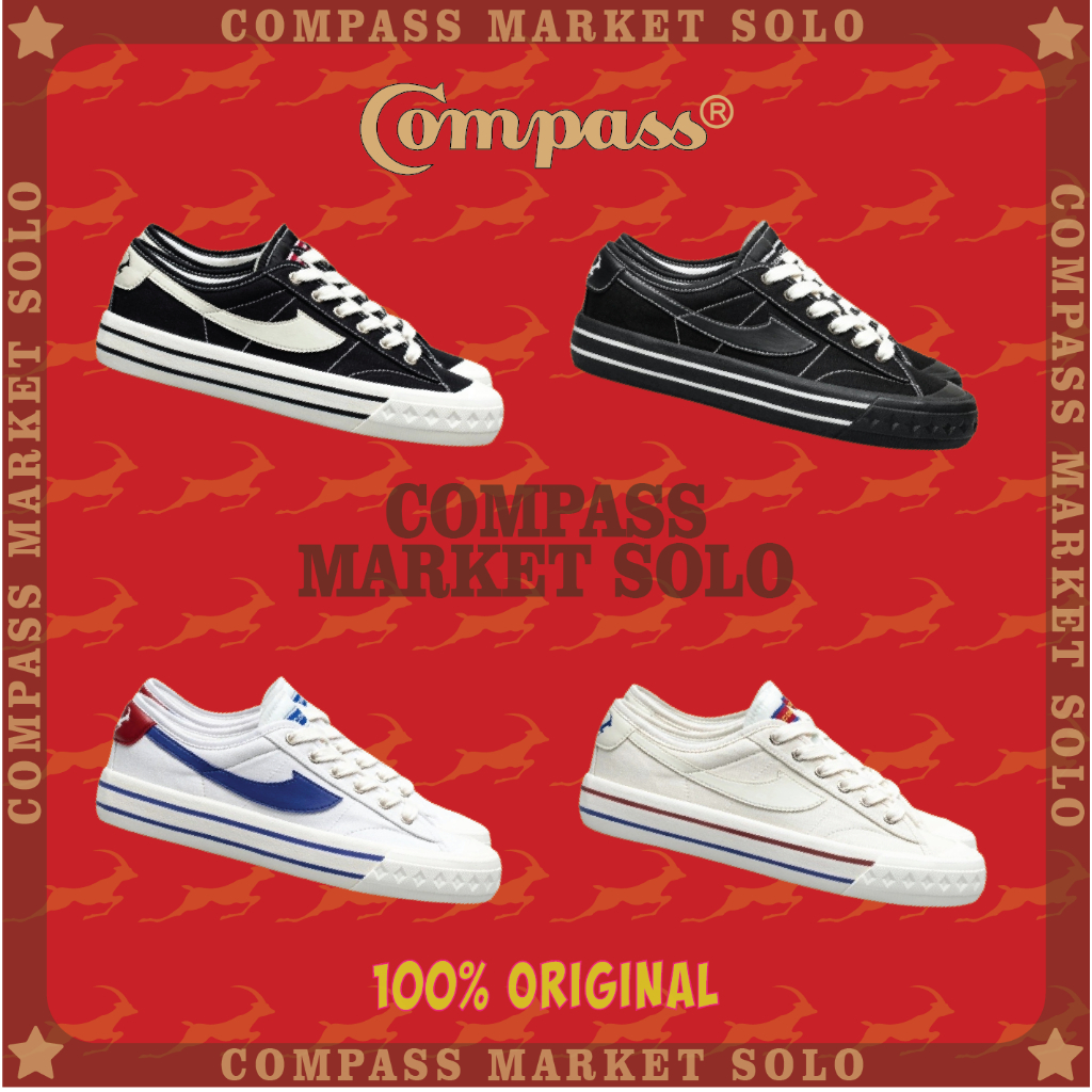 Jual [ORIGINAL] Sepatu Compass Retrograde Low Black White White Blue ...