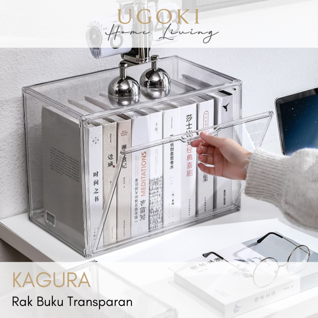 Jual |UGOKI| KAGURA Kontainer Majalah Estetis Organizer Buku Transparan ...
