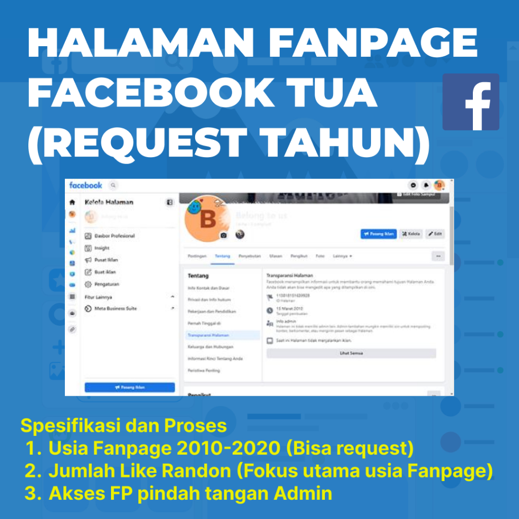 Jual Fanpage FACEBOOK TUA fp baru tahun tua old 2009-2020 (BY Request ...