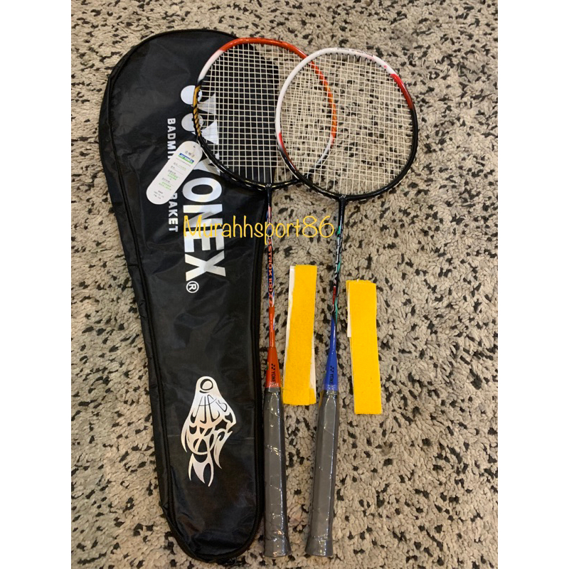 Jual paket komplit raket badminton isi 2raket+tas+2grip handuk | Shopee ...