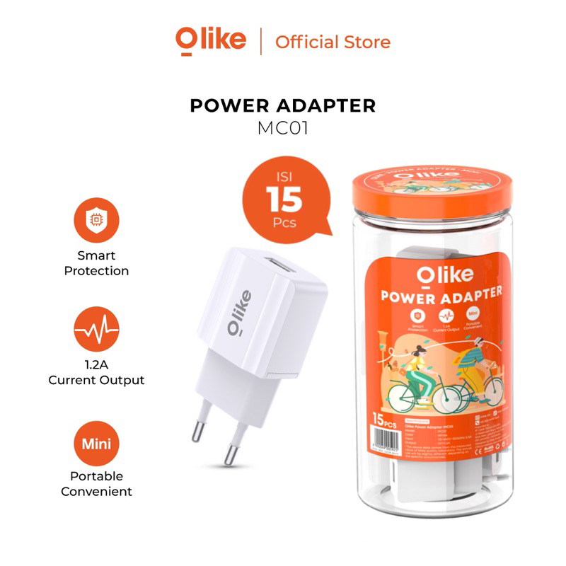 Jual KEPALA CHARGER TOPLES ISI 15pcs Olike MC01 Adaptor 1.2A Current Ouput Smart Protection ...
