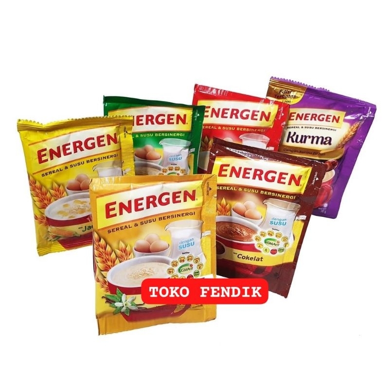 Jual ENERGEN SEREAL RENCENG - MINUM MAKANAN BERGIZI RASA COKLAT VANILA ...