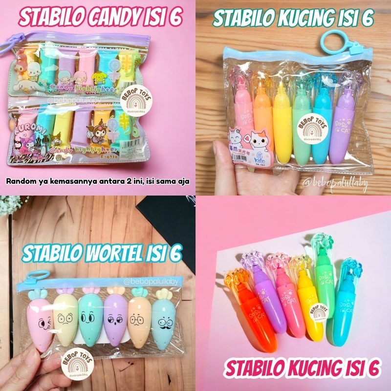 Jual (DAPET 6PCS) STABILO SANRIO CANDY PERMEN WORTEL CARROT KUCING ...