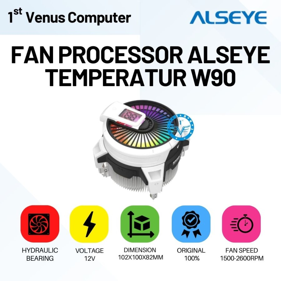 Jual ALSEYE W90 WARRIORS ARGB CPU COOLER WITH LCD TEMPERATUR - FAN PROCESSOR | Shopee Indonesia