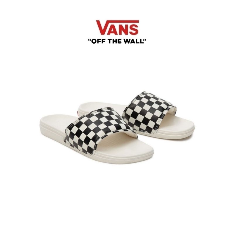 Jual Vans Slide On Slipper Checkerboard Black White Original | Shopee ...