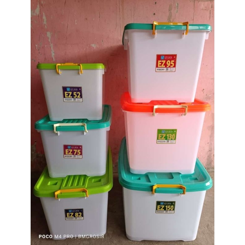 Jual ezy box container penyimpanan ukuran 52, 75, 82, 95, 130, 150 liter | Shopee Indonesia