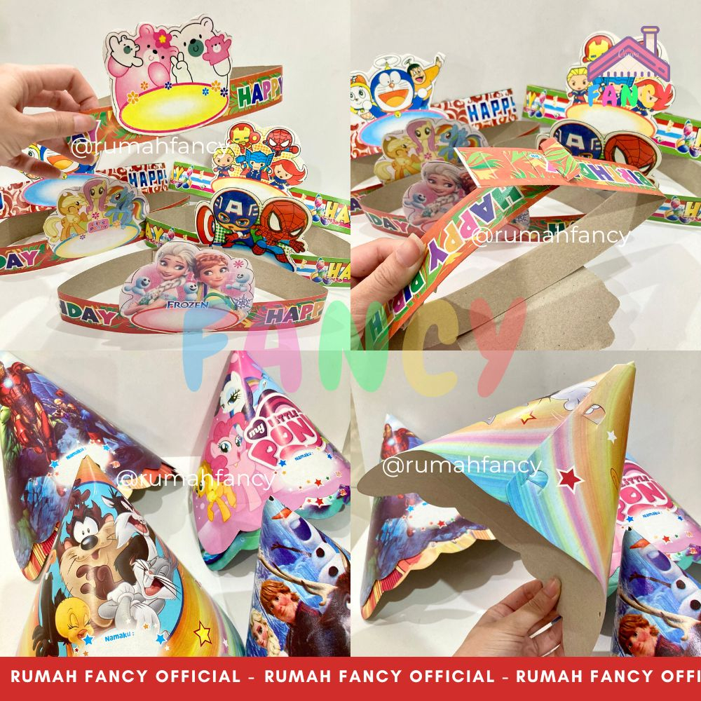 Jual [1 PAK ISI 10] TOPI MAHKOTA ULANG TAHUN Kertas Karakter Anak ...