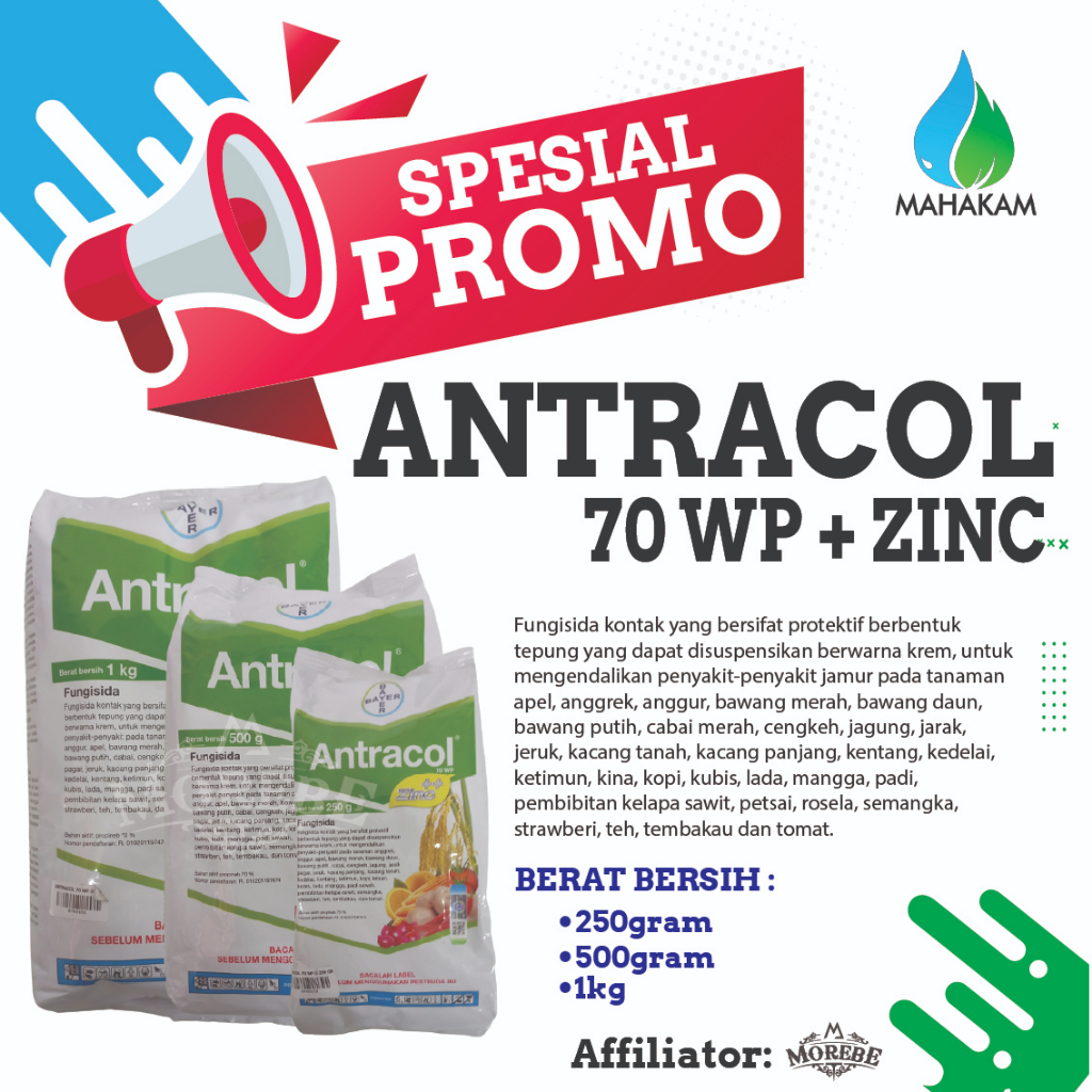 Jual ANTRACOL 70 WP + ZINC FUNGISIDA Pembasmi Jamur Tanaman | Shopee Indonesia