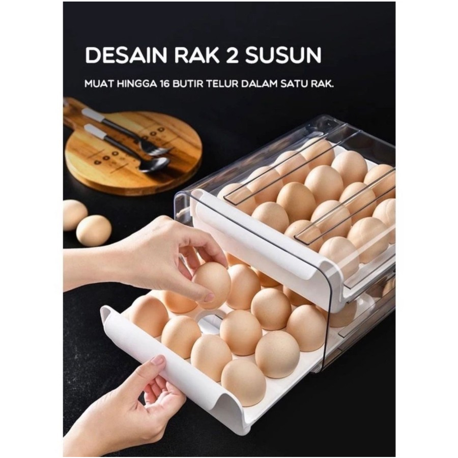 Jual EM Rak Telur 2 Susun Kotak isi 32 Butir | Shopee Indonesia