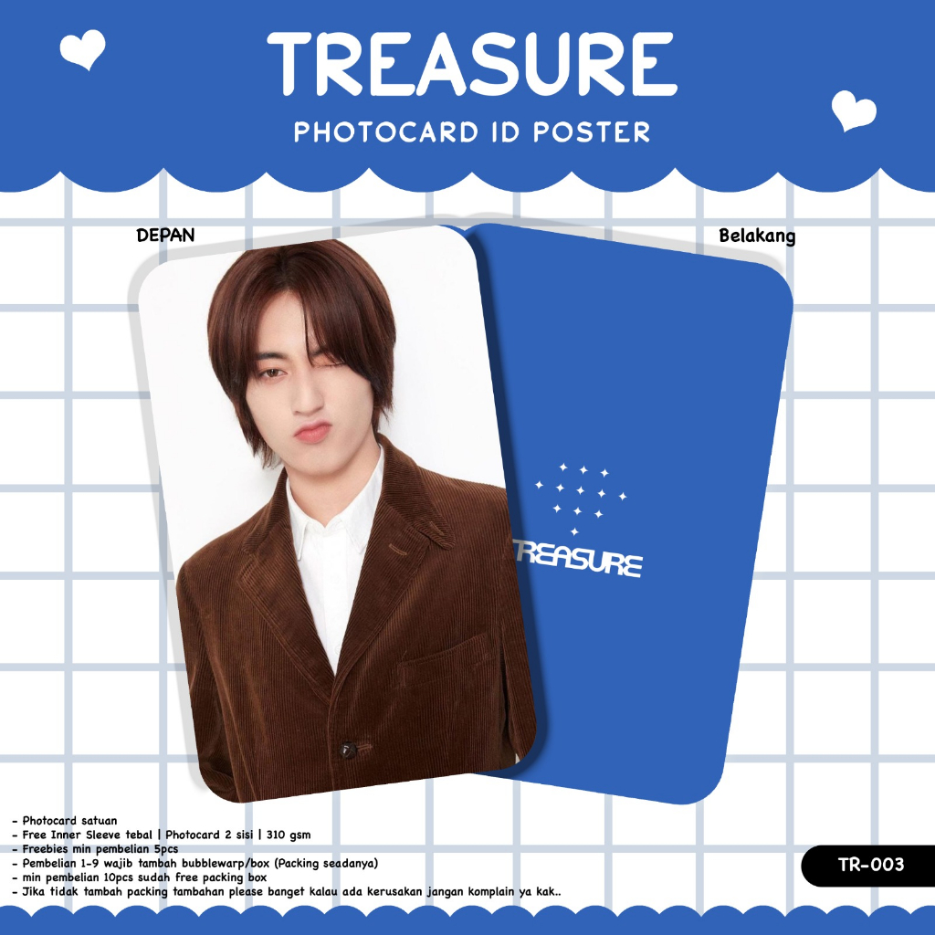 Jual PHOTOCARD TREASURE ID POSTER PHOTOCARD KPOP IDOL TERBARU GLOSSY ...