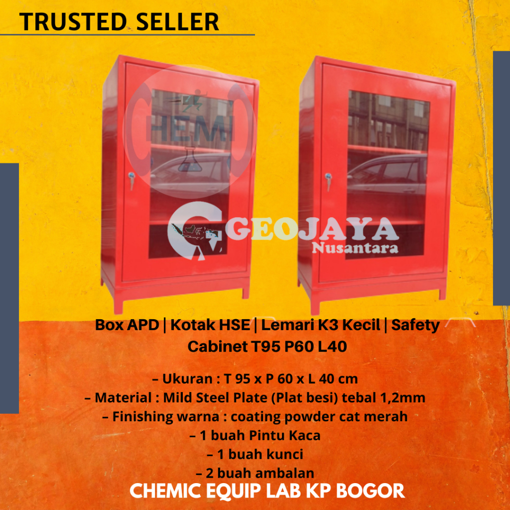 Jual Box APD | Kotak HSE | Lemari K3 Kecil | Safety Cabinet T95 P60 L40 ...