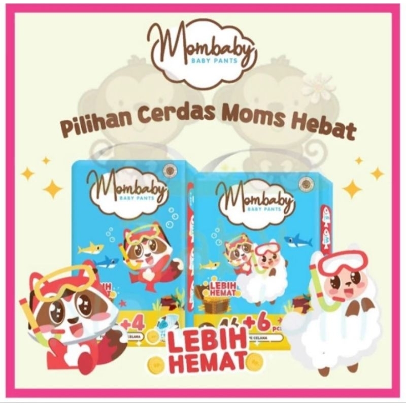 Jual MOMBABY Pants Popok Celana M50+6 / L42+6 | Shopee Indonesia