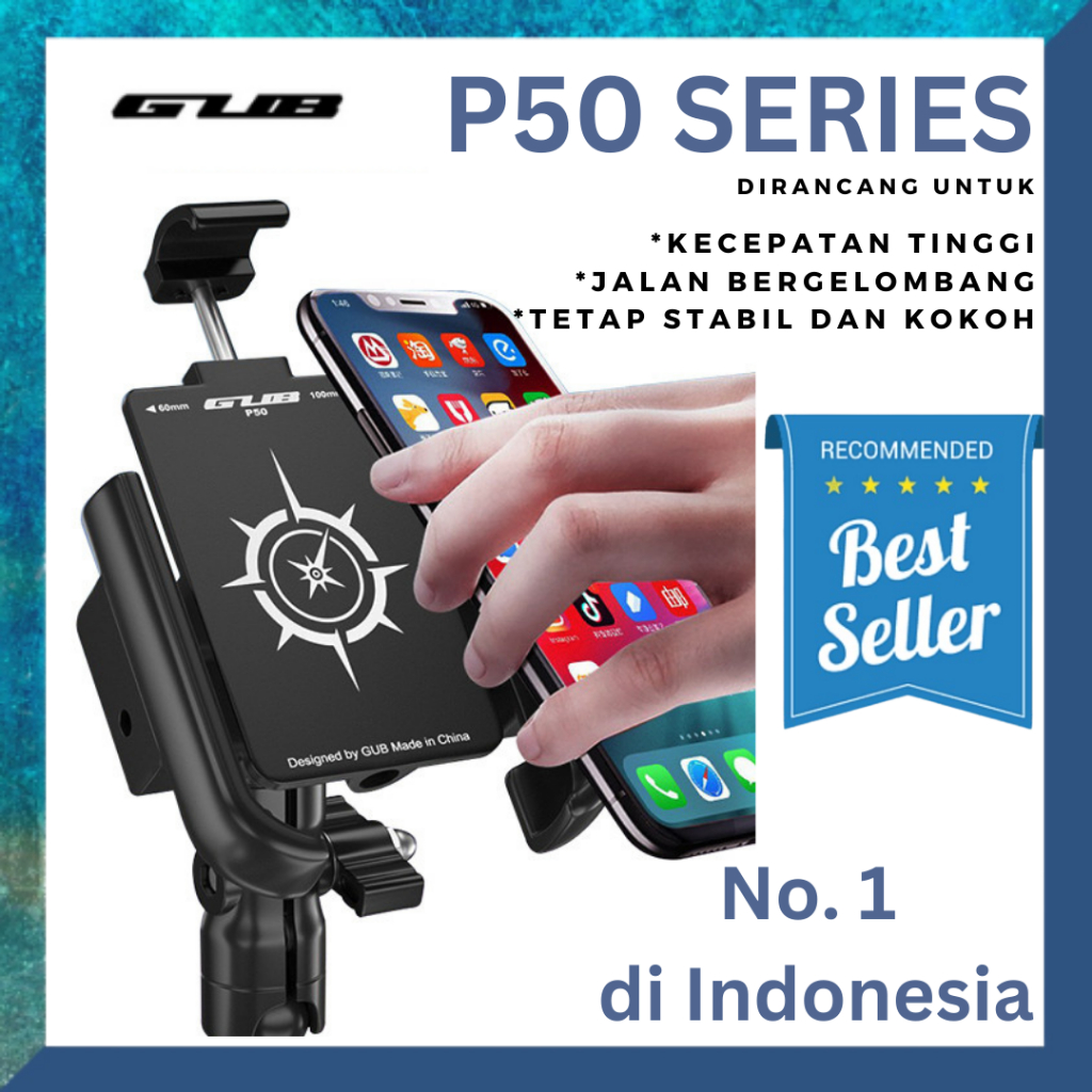 Jual GUB P50 Braket HP Sepeda Motor Alumunium Motorcycle Phone Holder ...