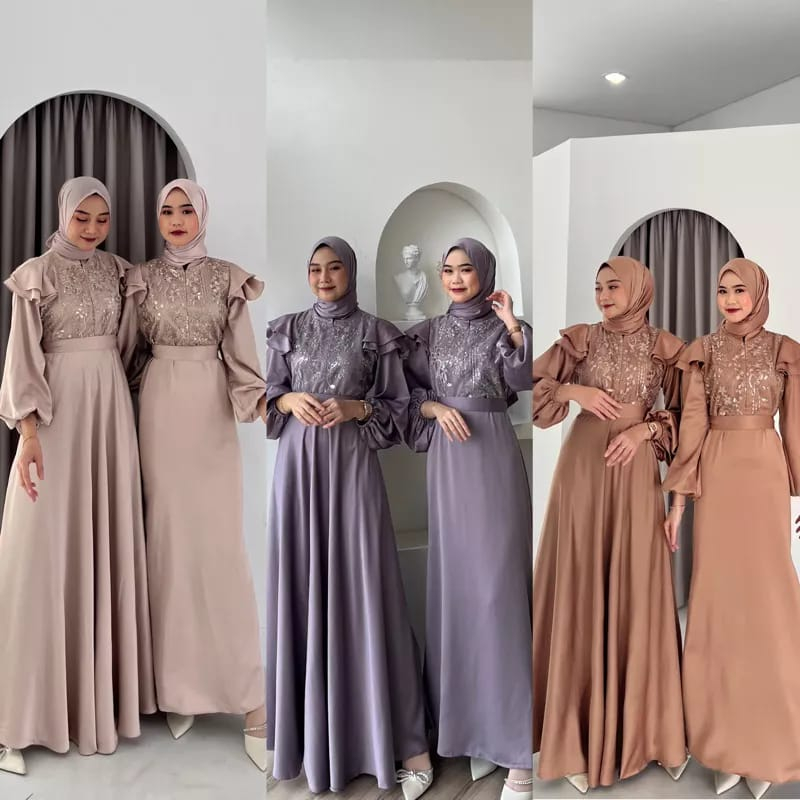 Jual Sarinaa dress kondangan gamis brukat terbaru gaun kondangan muslimah maxi dres wanita ...