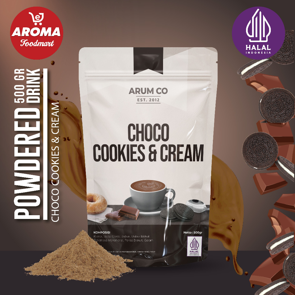 Jual Arum Co Bubuk Choco Cookies & Cream Powder 500gr Minuman Serbuk ...
