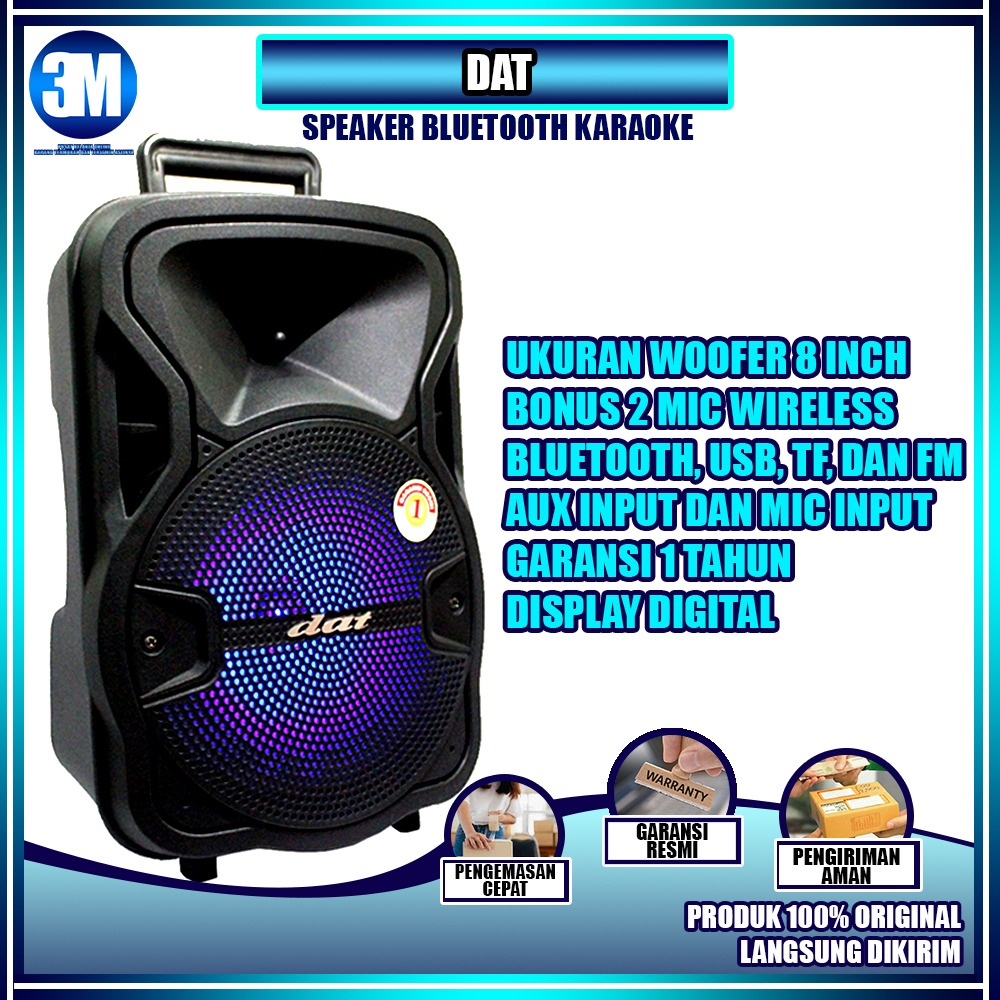 Jual SPEAKER PORTABLE WIRELESS DAT DT 820 QD | SPEAKER BLUETOOTH USB ...