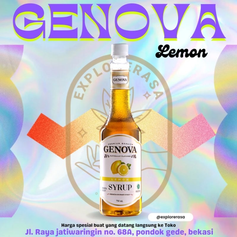 Jual Genova syrup rasa lemon isi 750ml | Shopee Indonesia