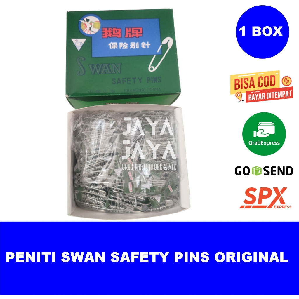 Jual PENITY SWAN SAFETY PINS PENITI ORIGINAL ASLI 1 BOX ISI 72 LUSIN ...
