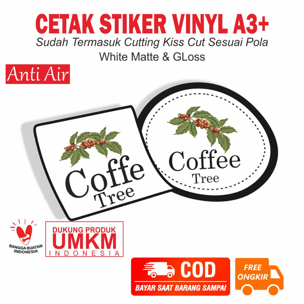 Jual STIKER LABEL A3+ (PRINT & CUTTING ) CETAK STIKER TANPA MINIMAL ...