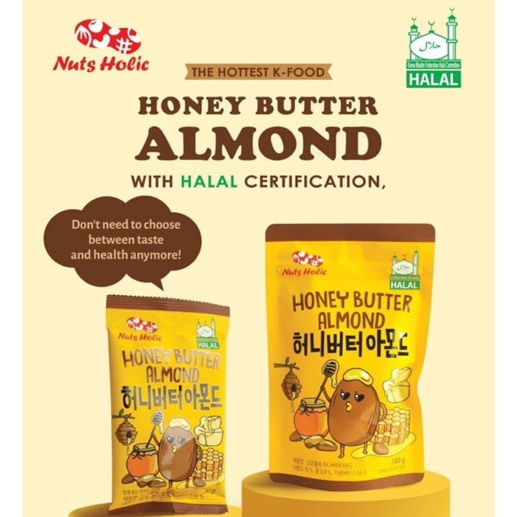 Jual NUTS HOLIC HONEY BUTTER ALMOND 180 GR | SNACK KACANG ALMOND ...
