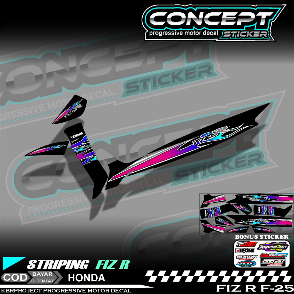 Jual FIZ R STIKER STRIPING PREMIUN MOTOR KEREN LIS VARIASI FIZ R STIKER ...