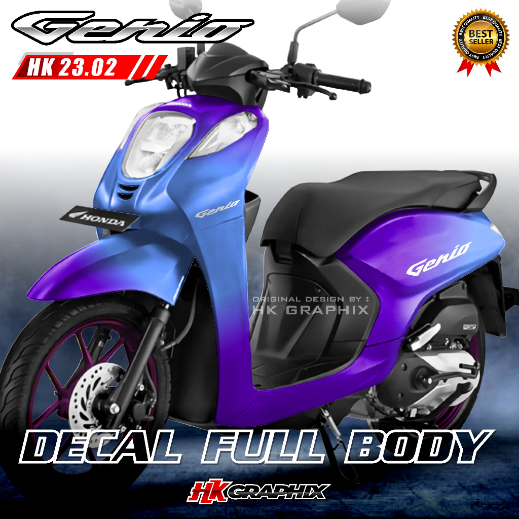 Jual Decal Sticker Honda Genio Full Body 2019 2020 2021 2022 2023 Motif Warna Polos HK Graphix ...