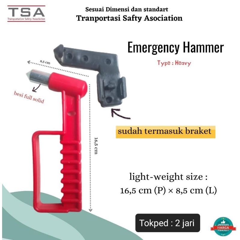 Jual Palu Darurat Type Hevy Public + TALI BAJA / emergency Hammer ...