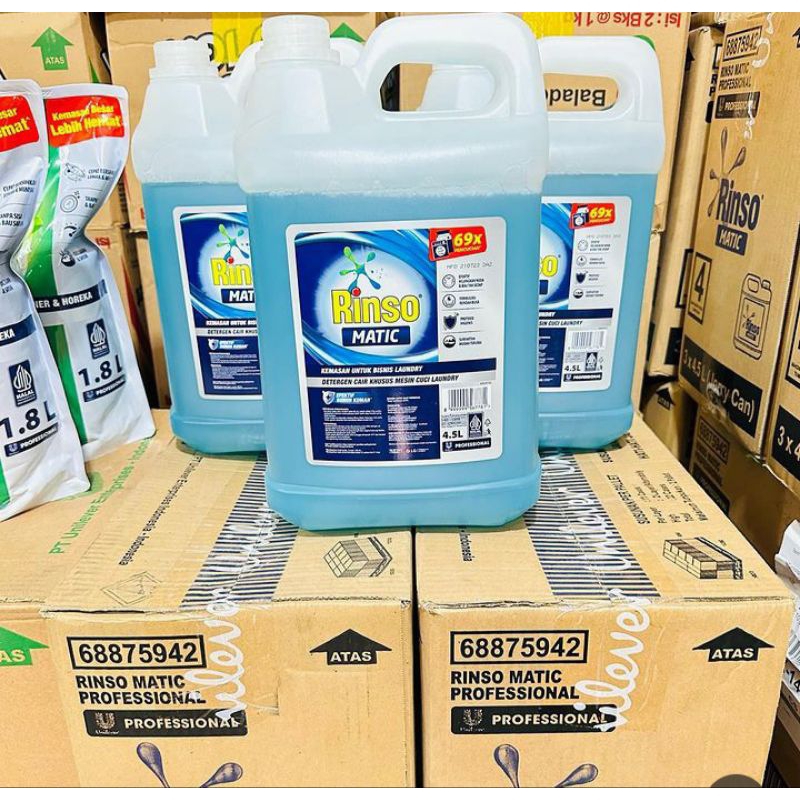 Jual PROMO!! DETERGEN RINSO MATIC PROFESSIONAL RINSO CAIR 4,5 liter ...