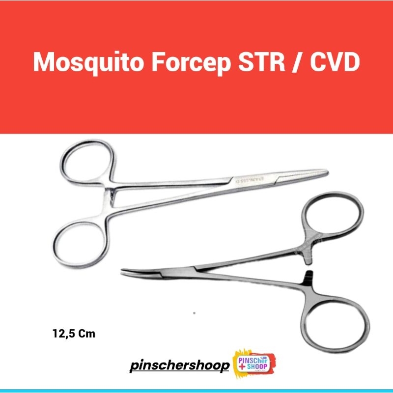 Jual Mosquito Forcep Gunting Klem Arteri Lurus / Bengkok Forcep 12,5 Cm ...