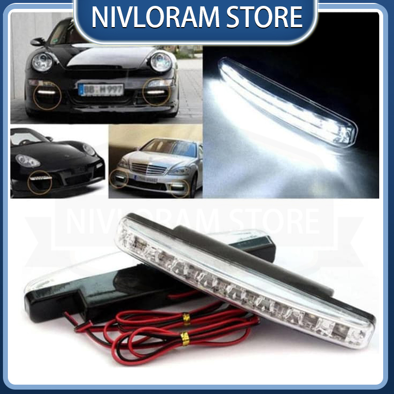 Jual Lampu Fog Lamp Daytime Running Light DRL Mobil 8 LED 6000K 12V ...