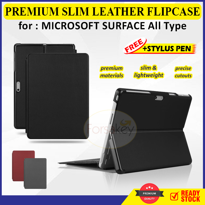 Jual Slim Flip Case Microsoft Surface Pro 4 5 6 7 7+ Plus 12,4" 8 9 10 ...