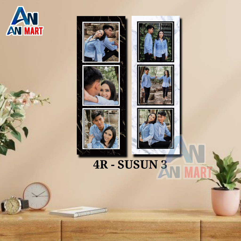 Jual AN CETAK 3 FOTO 4R PLUS BINGKAI SUSUN FULL LIST PINGGIRAN TANPA KACA ads | Shopee Indonesia