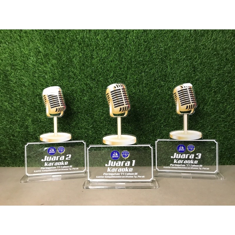 Jual Piala Mic Plakat Music Piala Lomba Menyanyi Akrilik | Shopee Indonesia