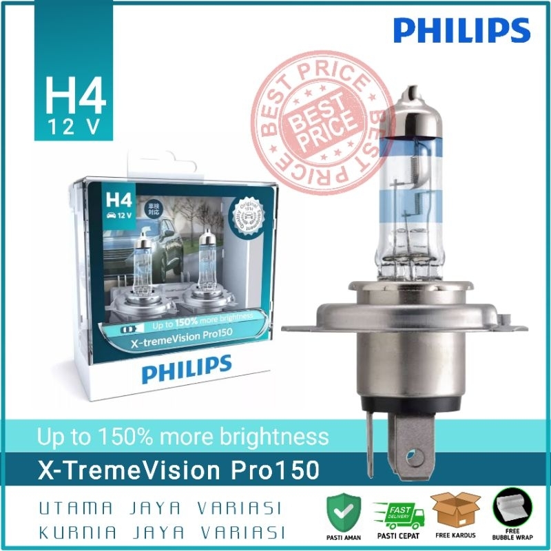 Jual Philips X - Treme Vision Pro150 H4 - Force Bohlamp Lampu Mobil ORI ...