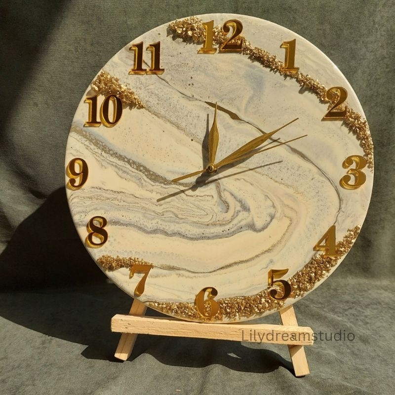 Jual Jam Dinding Resin Art SWEEP Custom Wall Clock Art Aesthetic Geode ...