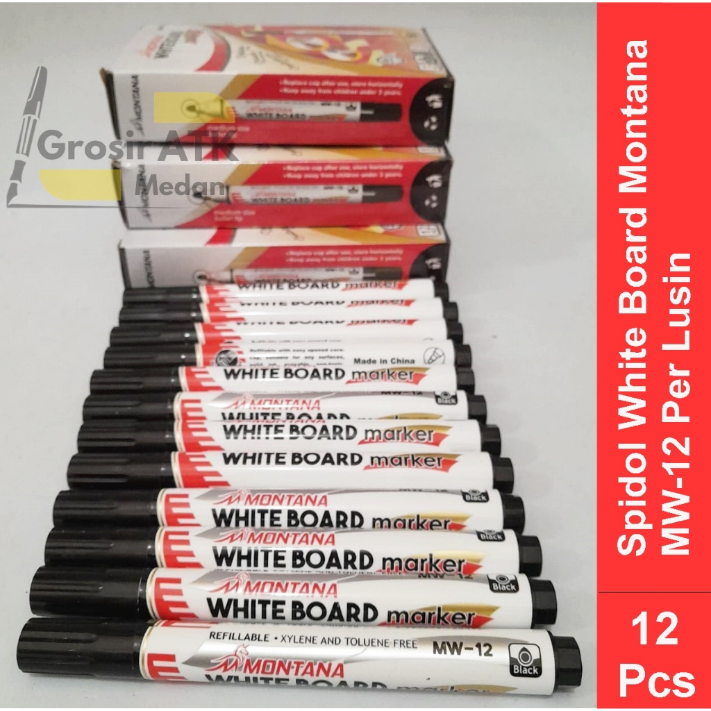 Jual Spidol White Board Montana per lusin / White Board Marker / Spidol ...