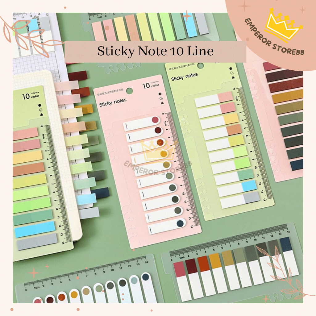 Jual Sticky Note 10 Line Gradiasi Memo Tempel Gradient / Untuk Pembatas ...