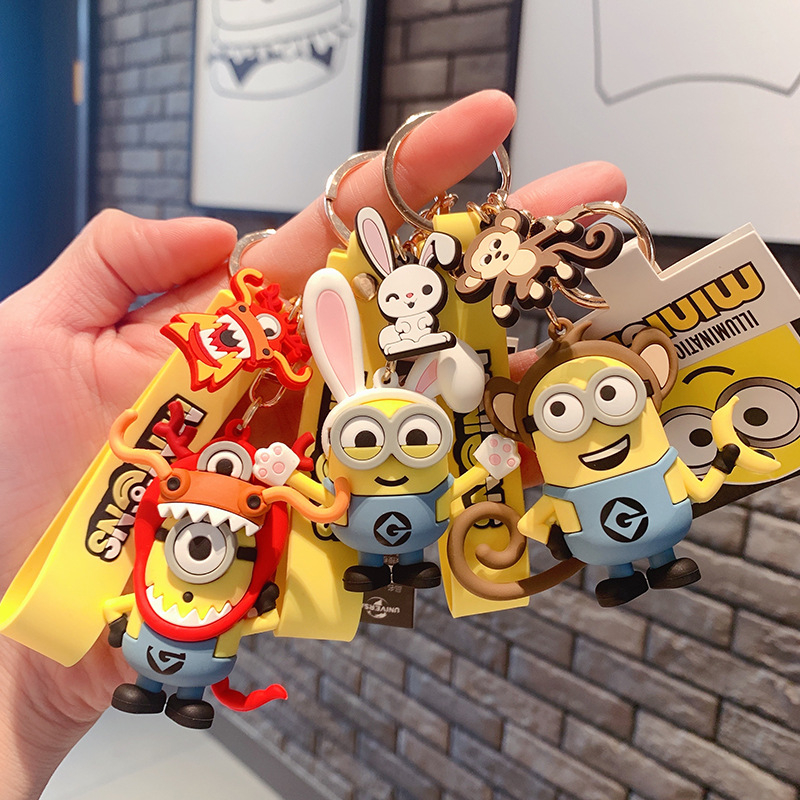 Jual Gantungan Kunci Minions Keychain Karakter Kartun Stuart Kevin Carl ...