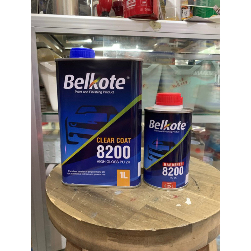 Jual Pernis Vernish Belkote PU 2K 8200 Clear Gloss 1L set | Shopee ...