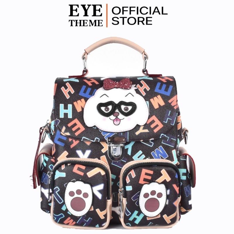 Jual EYE THEME ~ Tas Wanita Moredo Eye Theme Printed 3 Ways Backpack 9454-351Brown | Shopee ...