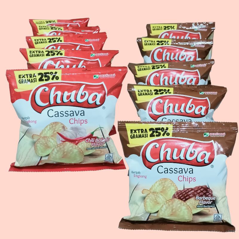 Jual CHUBA Cassava Chips 25gr All Varian [10 pcs/renceng] | Shopee ...