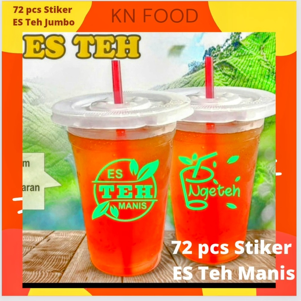 Jual Stiker Cup Es Teh Isi 72 stiker label nama cup es teh jumbo 72pcs ...