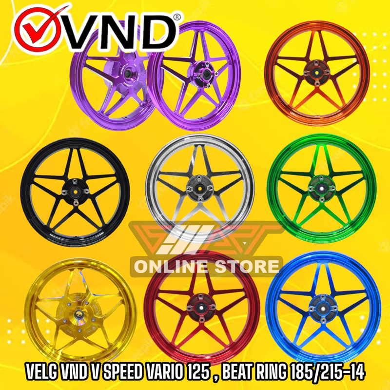 Jual VELG VND RACING V SPEED VARIO 125 , BEAT UKURAN 185/215X14 INCH | Shopee Indonesia
