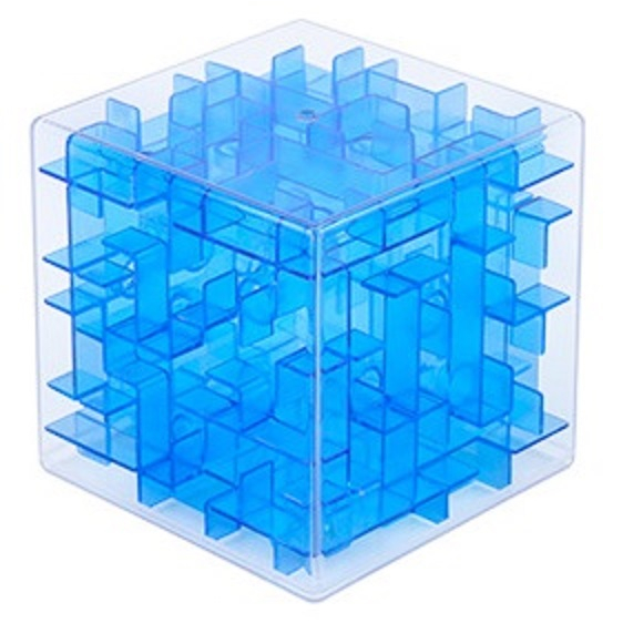 Jual Cube Puzzle 3x3 3D MAZE Puzzle Biru Transparant Yongjun Yuxin Qiyi ...