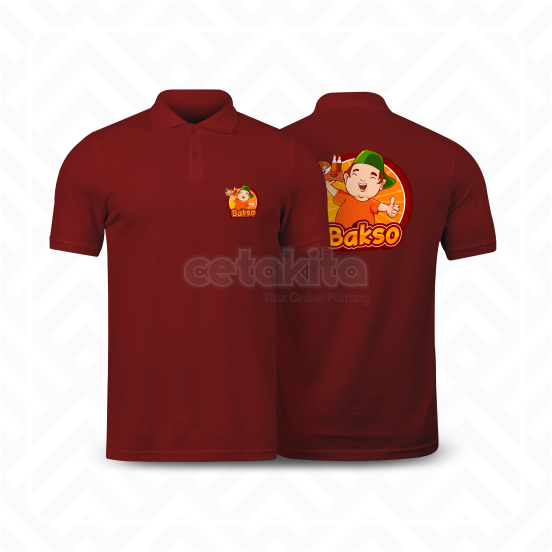Jual Cetak Baju Polo Maroon DTF Sablon Custom | Shopee Indonesia
