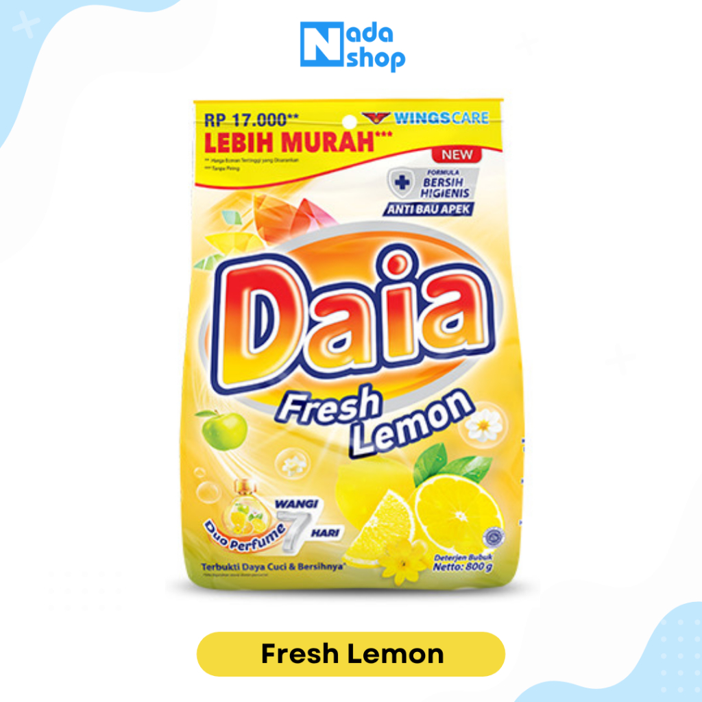 Jual DAIA Deterjen Bubuk Lemon 800gr | Shopee Indonesia