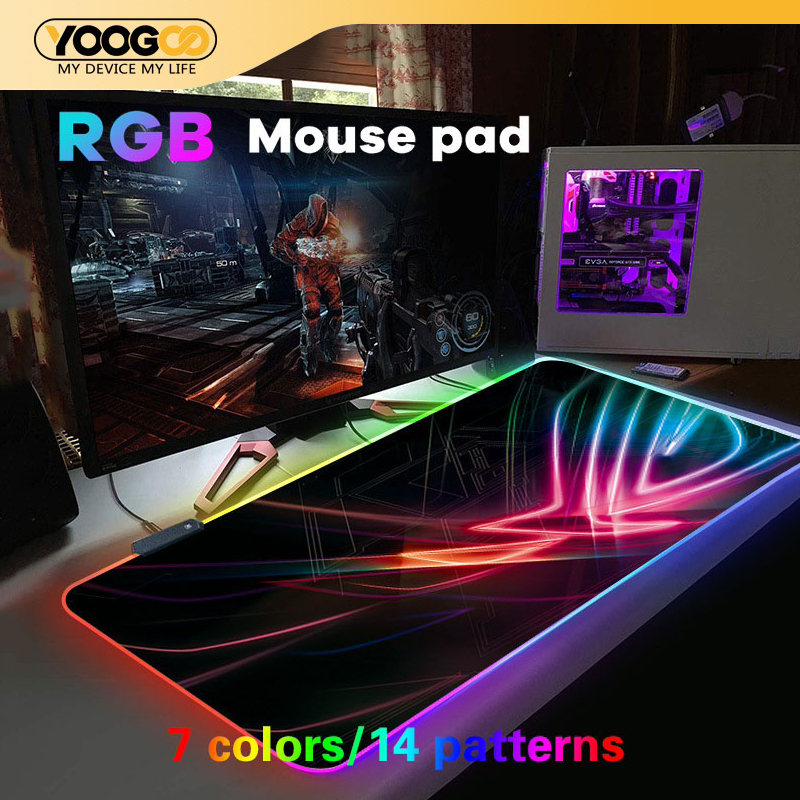Jual Alas Tatakan Mouse Pad ROG RGB Gaming Colorful LED Large Mousemat ...