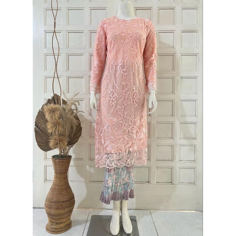 Jual SETELAN KEBAYA LONG TUNIK TILE/KEBAYA SERAGAMAN PESTA/KEBAYA ...