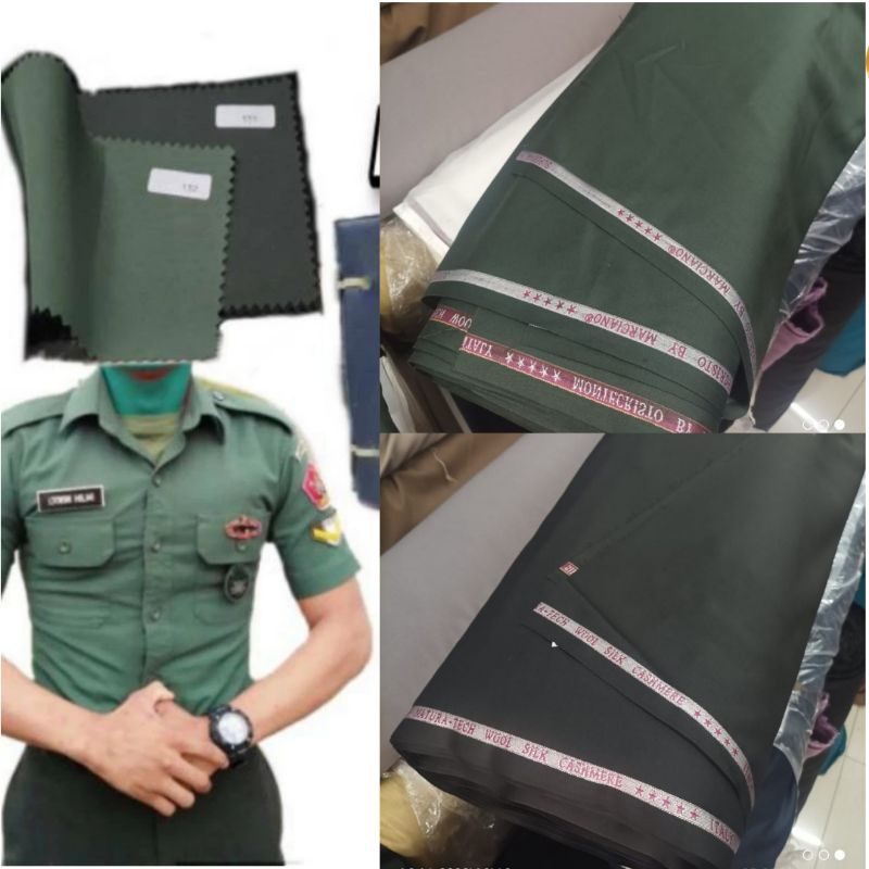 Jual kain seragam pdh TNI AD semiwool premium montecristo by marciano | Shopee Indonesia